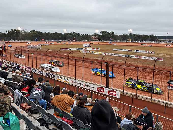 The crowd leans forward in unison as drivers battle through the turns&mdash;this is grassroots racing at its finest.