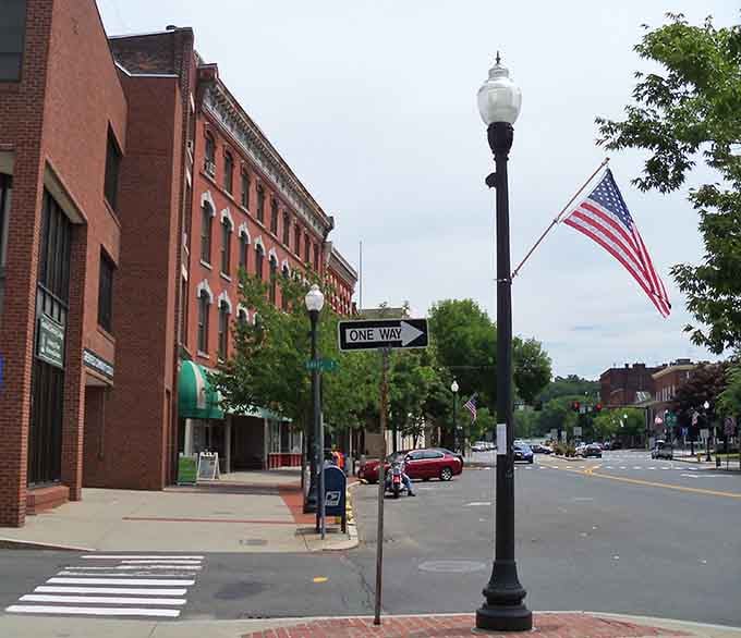Classic lampposts and wide sidewalks invite leisurely strolls past shops that haven't been swallowed by corporate chains yet.