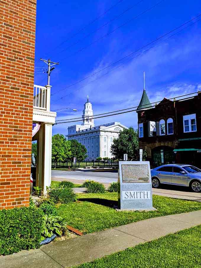The white temple dome rising against brilliant blue sky makes Springfield's historic district feel downright majestic and important.