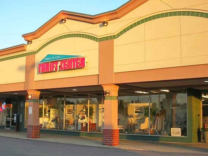 Sunset glow bathes this treasure trove in warm light, turning an ordinary shopping trip into something almost magical.