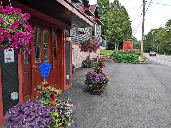 Those cascading petunias and perfectly placed planters show the kind of attention to detail that extends to every plate.