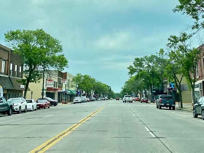 Tree-lined streets invite leisurely strolls through a downtown that remembers when neighbors knew everyone's coffee order perfectly.
