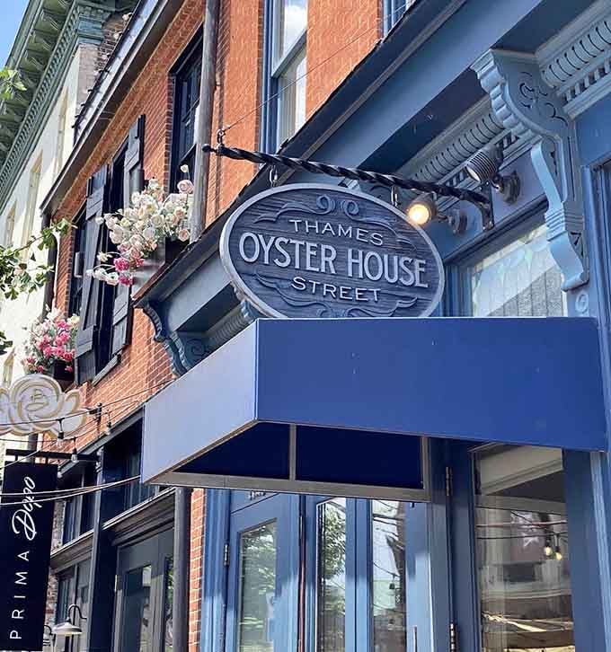 Flowers cascade from the balcony above, adding romantic charm to this cozy Fells Point seafood sanctuary.