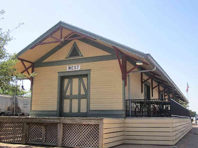 The historic train depot in West welcomes visitors to this charming Czech town famous for its delicious kolaches and warm hospitality.