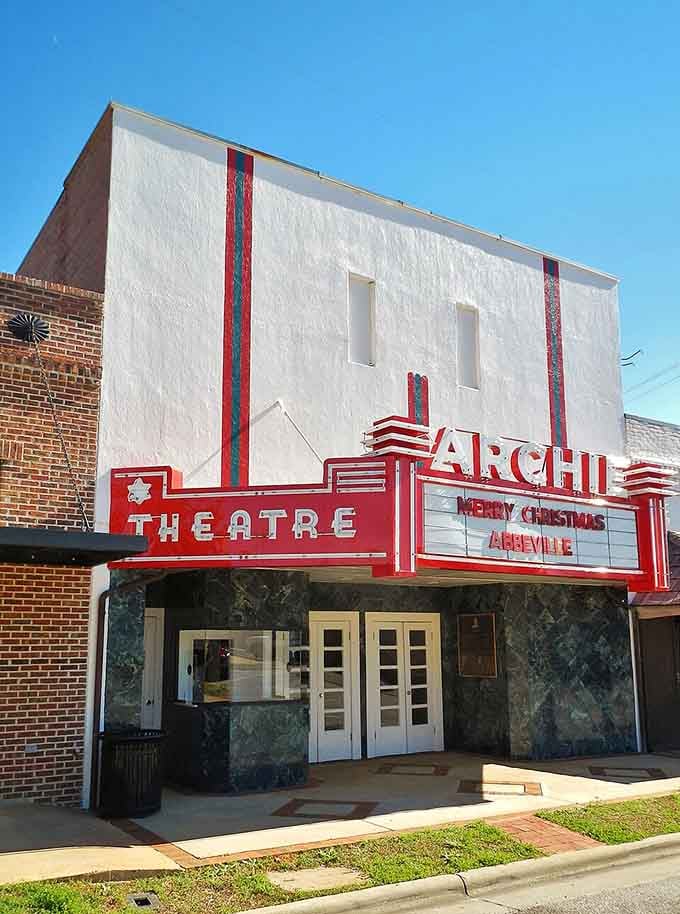 The Archie Theatre's Art Deco marquee could make even Netflix reconsider its life choices about killing movie houses.