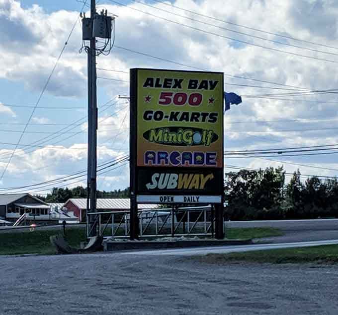 When your family entertainment complex needs a sign, go big or go home, preferably after some mini golf and Subway.