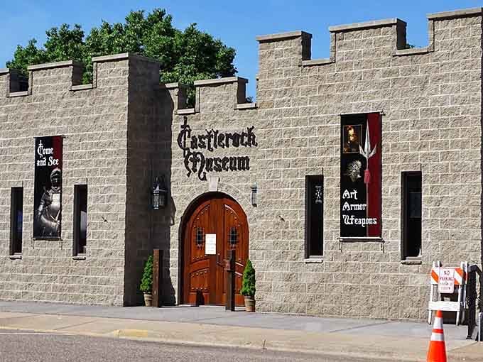 Castlerock Museum's fortress facade promises medieval adventures, because Wisconsin does knights and armor too, apparently.