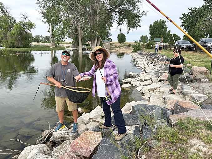Fishing at Barr Lake: where patience meets possibility and every cast comes with a scenic backdrop.