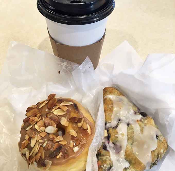 Maple almond perfection that makes you question why anyone ever settled for regular-sized donuts in the first place.