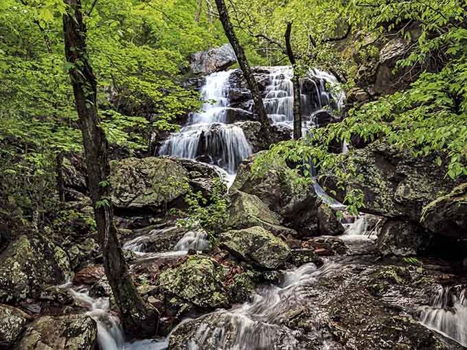 Spring greenery frames the cascading water, proving Missouri's landscapes can compete with any postcard from out west.