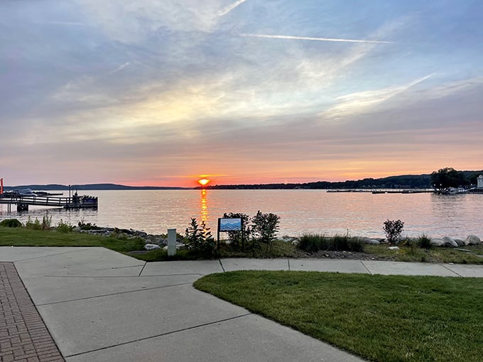Sunsets over Lake Charlevoix prove that Mother Nature definitely has her favorites, and this is one.