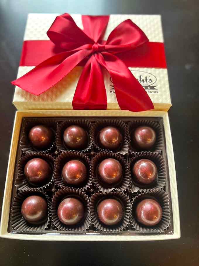 These chocolate spheres are so perfectly shiny, you'll see your reflection before you devour your future happiness.