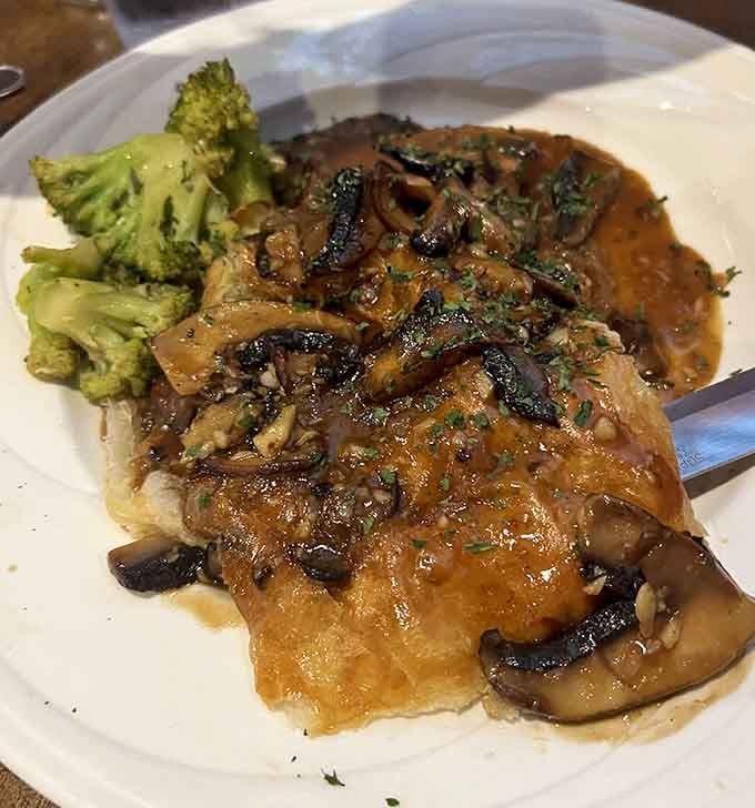 Those Steak Tournedos with mushroom sauce are so elegant, they practically require you to sit up straighter while eating them.