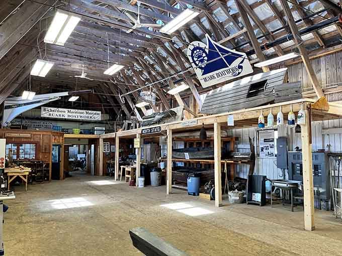 Maritime heritage preserved under wooden beams that have witnessed generations of waterman stories and traditions.