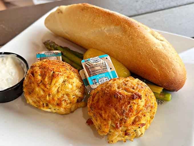 Golden-crusted crab cakes that prove less filler, more thriller is always the right approach to seafood.