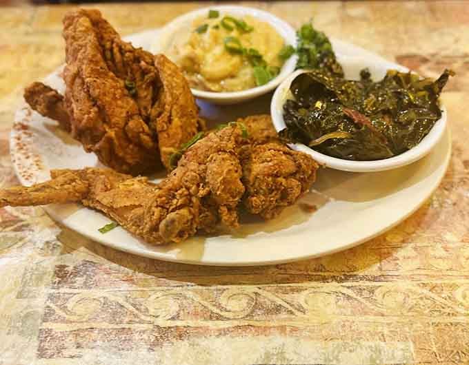 Golden, crispy fried chicken that proves some traditions exist because they're absolutely perfect as they are.