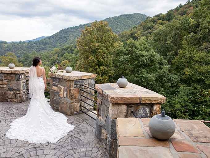 Standing here in a wedding gown with these views makes every fairy tale suddenly seem possible.