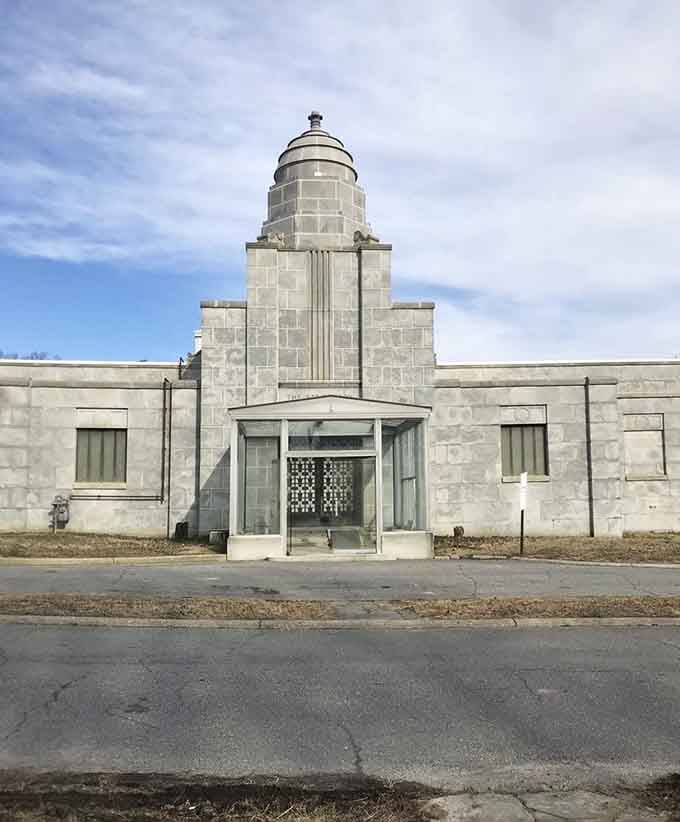 Art Deco architecture meets eternal rest in this stunning mausoleum that could double as a movie set.