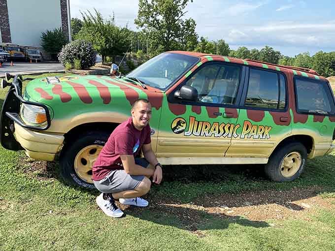 This young visitor found his Jurassic Park moment, minus the terrifying dinosaurs chasing him.