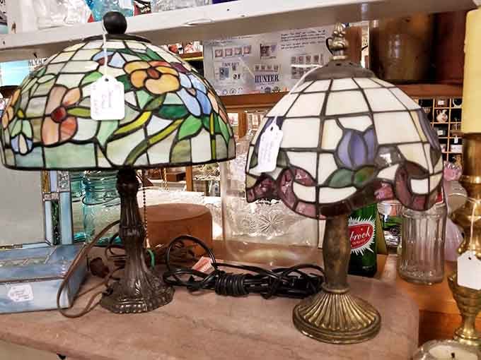 Stained glass lamps that would make your grandmother's living room the envy of the entire neighborhood back then.