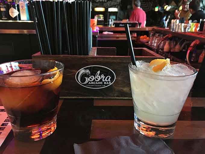 Two cocktails ready for action, because gaming is always better with a friend and a good drink.