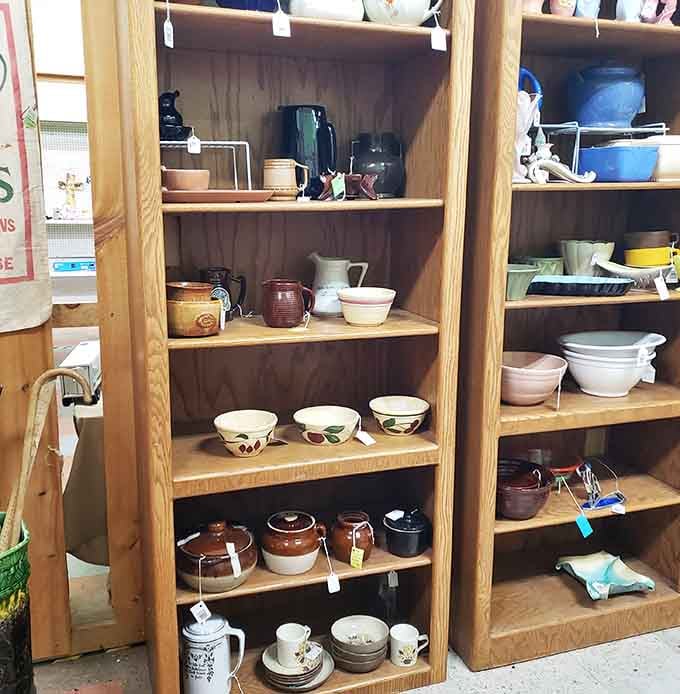 Vintage ceramic bowls and crocks that survived decades are waiting for their next kitchen adventure.