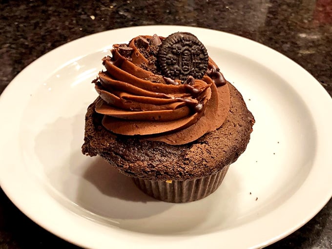 Rich chocolate cake meets cookies and cream frosting in this mashup that actually makes perfect sense.
