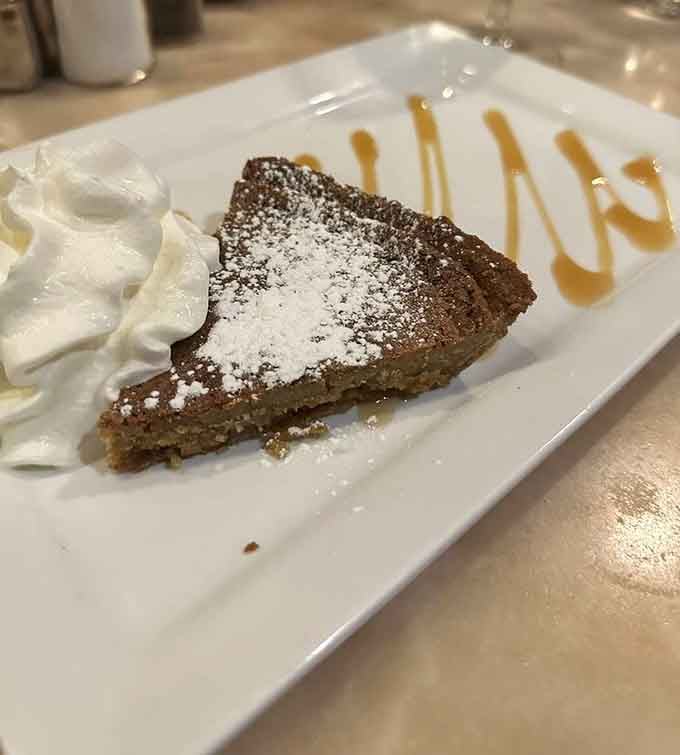 Brown sugar pie dusted with powdered snow, because sometimes simple ingredients create extraordinary results.