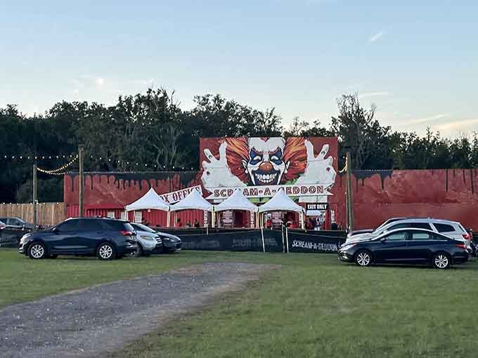 That carnival facade promises screams louder than your reaction to modern rent prices, but way more fun.