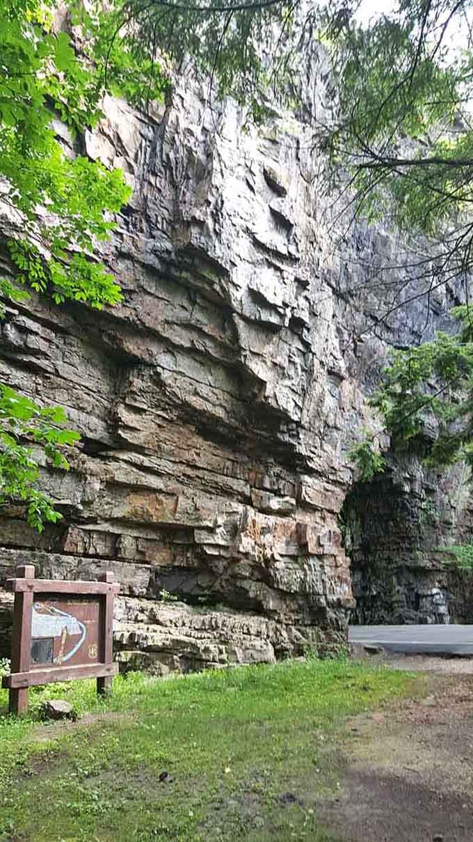 These ancient rock formations tower overhead like nature's own cathedral walls, humbling and magnificent in equal measure.