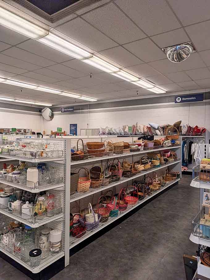 Baskets and household treasures create their own little marketplace, minus the inflated price tags of boutique shops.