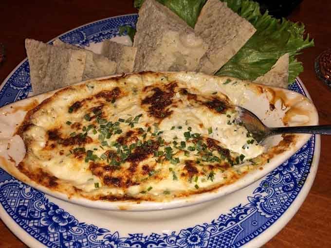 Golden, bubbling, and served piping hot, this crab dip could start its own fan club tomorrow.