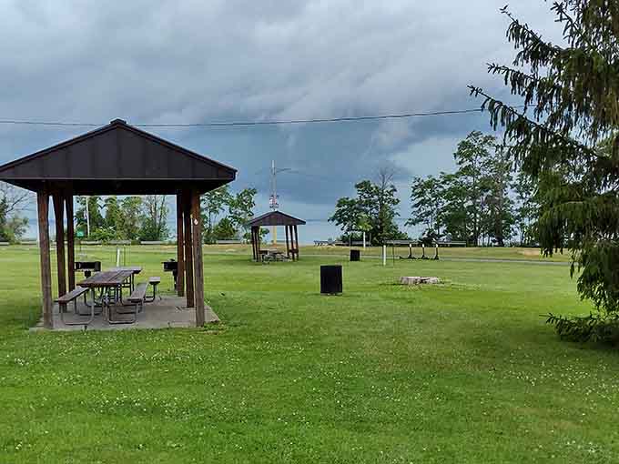 Point Gratiot Park offers pavilions, green space, and lake views that don't require a country club membership.