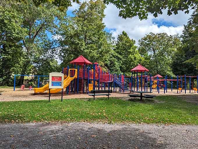 Hamlin Park's playground equipment looks more fun than whatever you had as a kid, admit it.