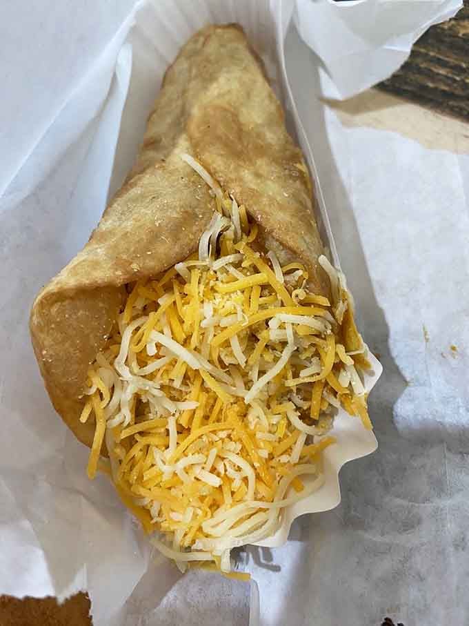 The bean and cheese cone: proof that sometimes the simplest things in life are also the most delicious.