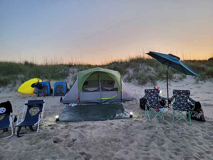 Beach camping done right, where your nearest neighbor is measured in football fields, not feet.
