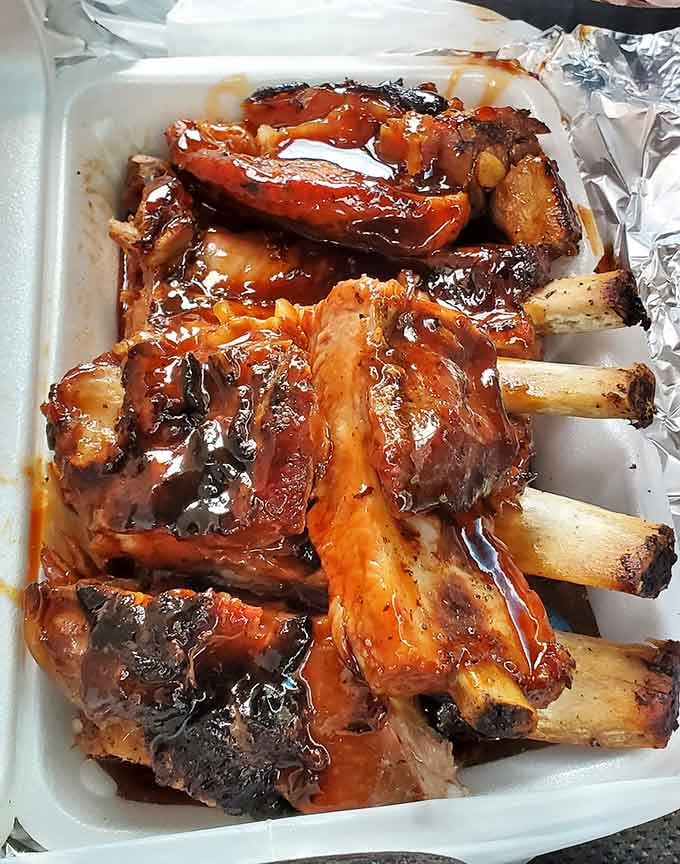 These glistening ribs with their perfect char and sauce glaze look like they belong in a barbecue hall of fame.