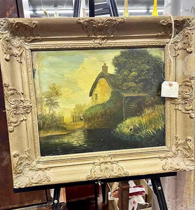 That ornate frame probably costs more than the painting, but isn't that always the way?
