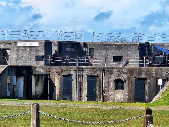 Battery Pratt stands weathered and stoic, its concrete walls telling stories no history book could quite capture properly.