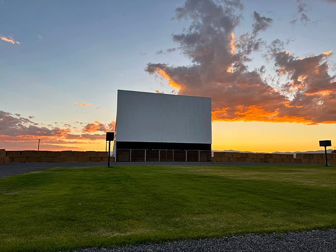 That sunset glow hitting the screen is nature's way of saying the show's about to start, folks.