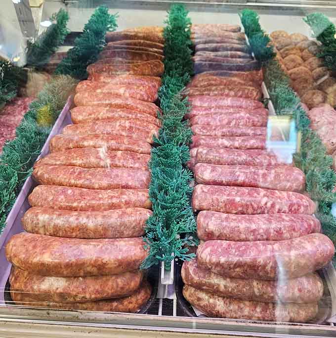 These homemade sausages lined up like delicious soldiers prove that not all heroes wear capes, some wear casings instead.