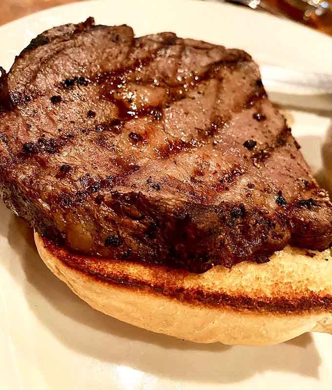 When prime rib meets a sandwich bun, magic happens, especially when it's this generously portioned and perfectly cooked.