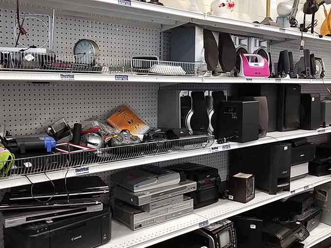 Kitchen appliances lined up like contestants on a game show, each one hoping you'll take them home tonight.