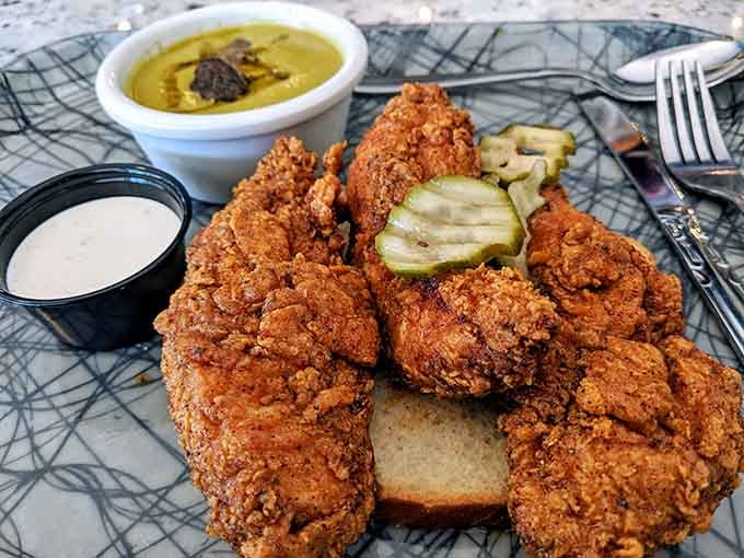 These tenders achieve that perfect crunch-to-juice ratio that'll make you forget every other chicken you've ever eaten.