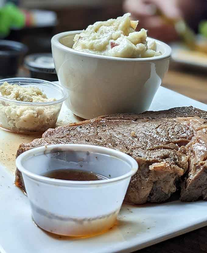 Prime rib so tender it practically melts, served with sides that complete the perfect Kentucky comfort meal.