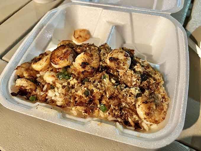 Shrimp and crab rice loaded with plump seafood proves Charleston's coastal influence runs deep here.