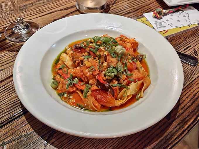 Lobster pappardelle that makes you wonder why anyone would order anything else on the menu tonight.