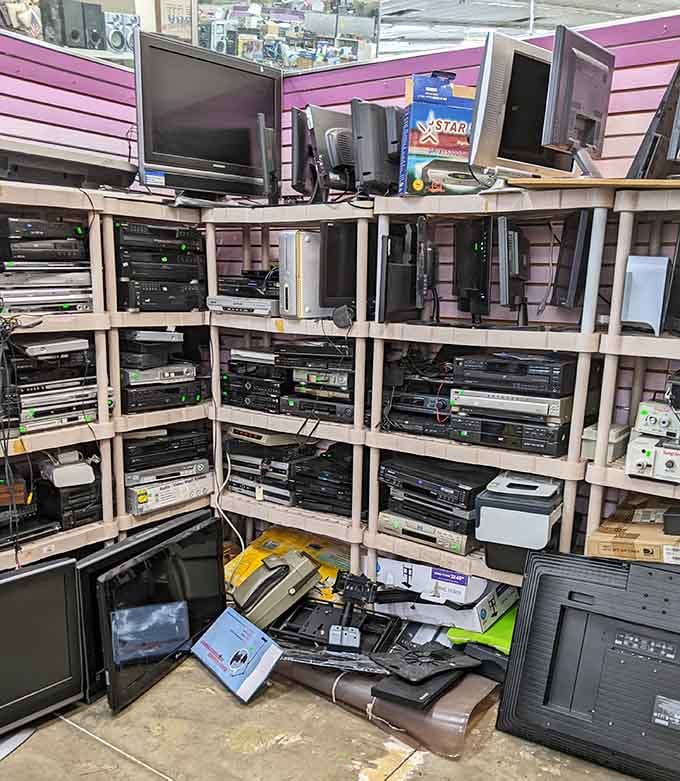 Electronics from every era create a museum of technology where everything's actually for sale cheap.