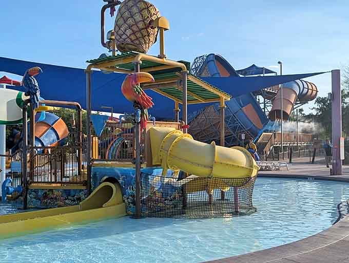This splash zone has more moving parts than your nephew's video game, but infinitely more refreshing.