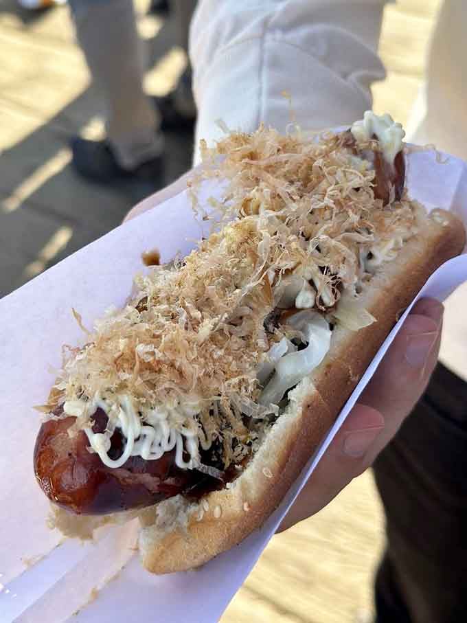 Bonito flakes dancing on top like they're putting on a show just for you.